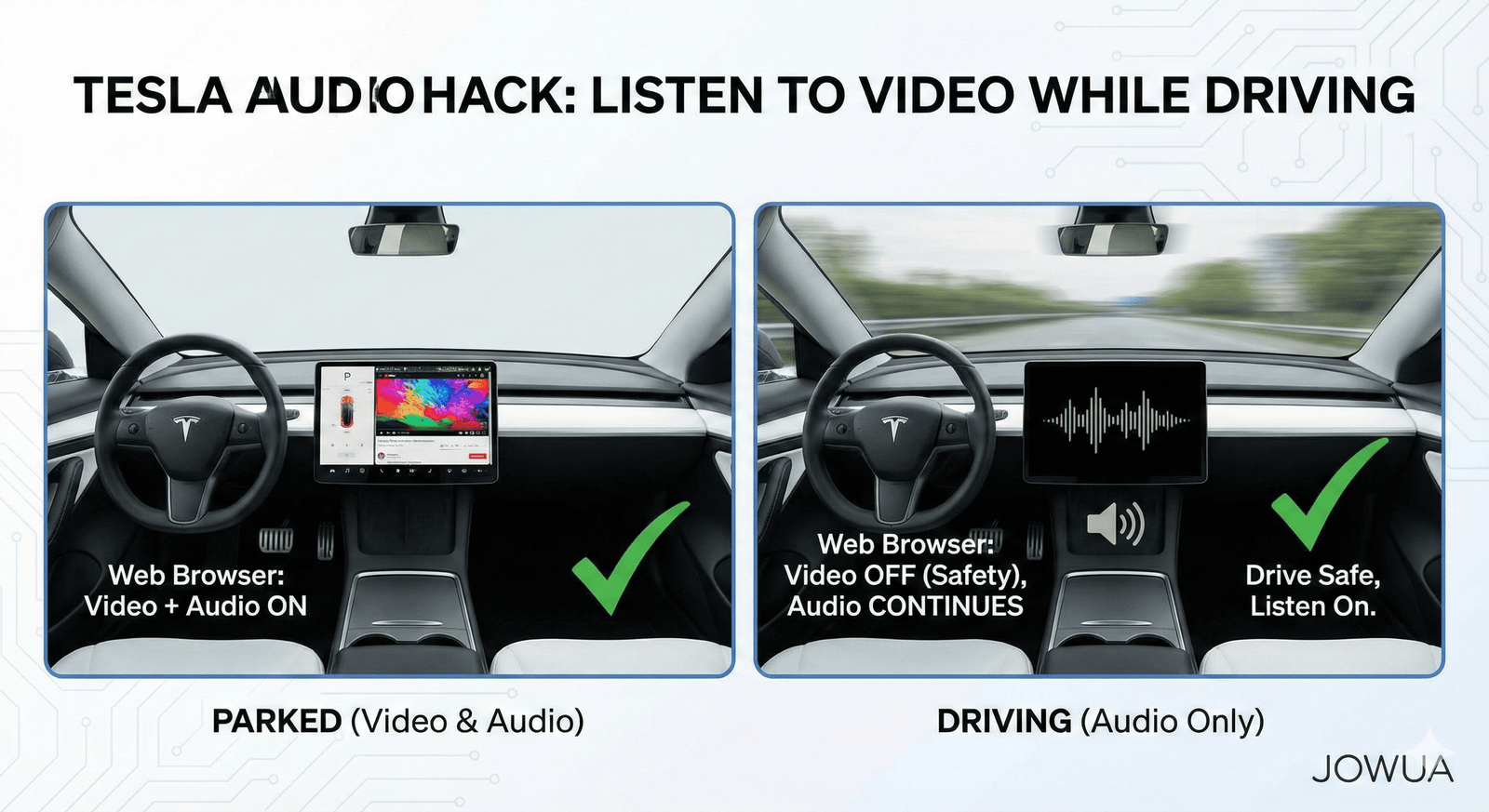 How To Listen To Video While Driving Tesla | How to & Tips 2026 - JOWUA