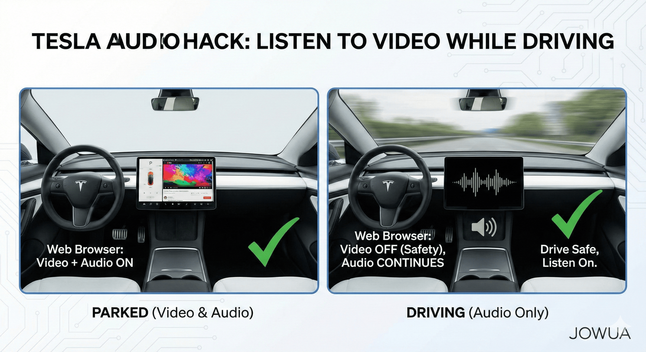 How To Listen To Video While Driving Tesla | How to & Tips 2026 - JOWUA
